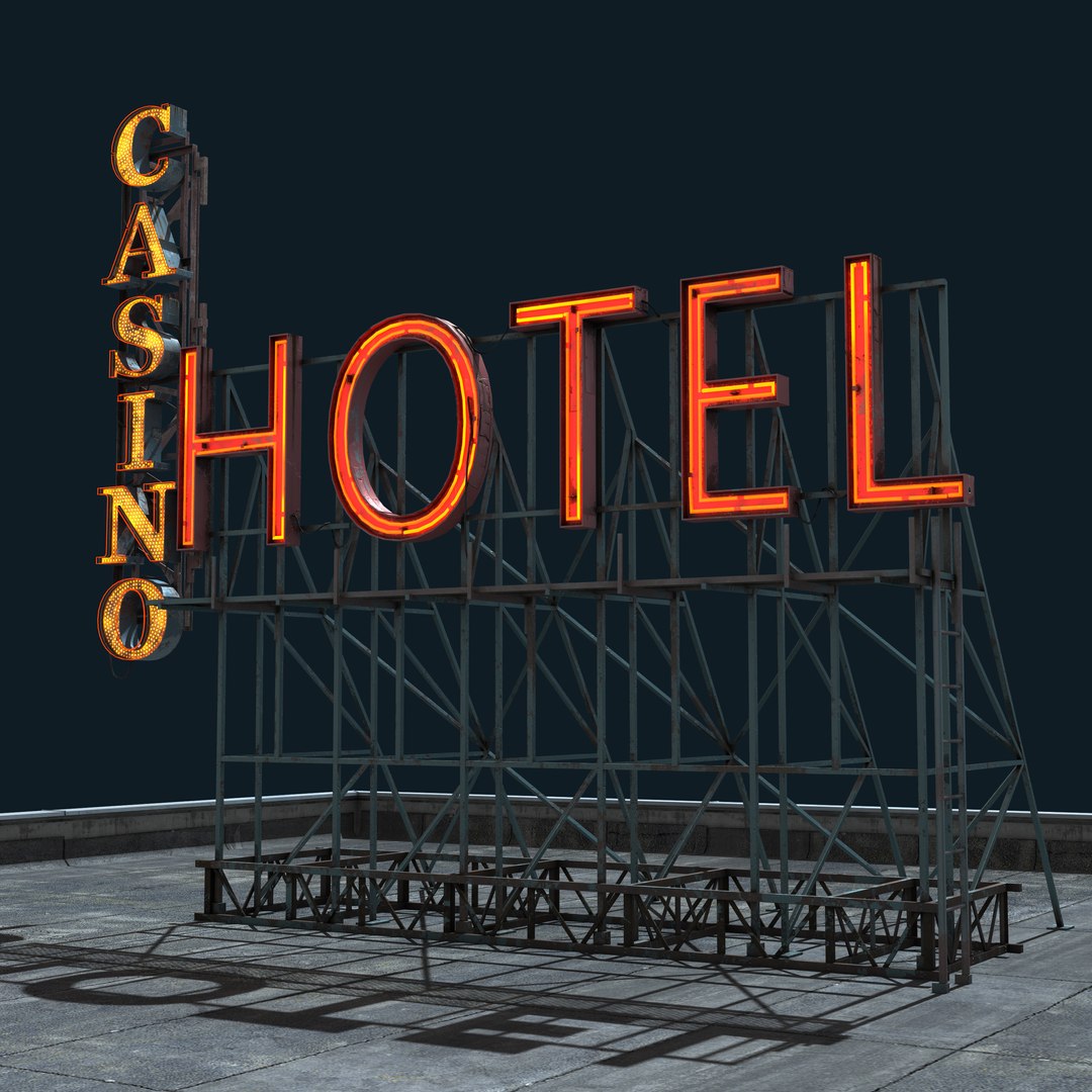 3D Model Rooftop Neon Signs - TurboSquid 1523212