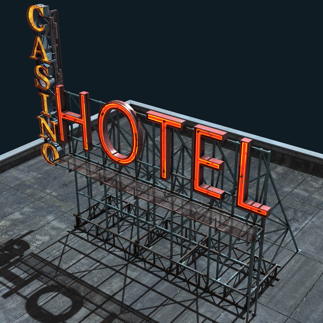 3D Model Rooftop Neon Signs - TurboSquid 1523212