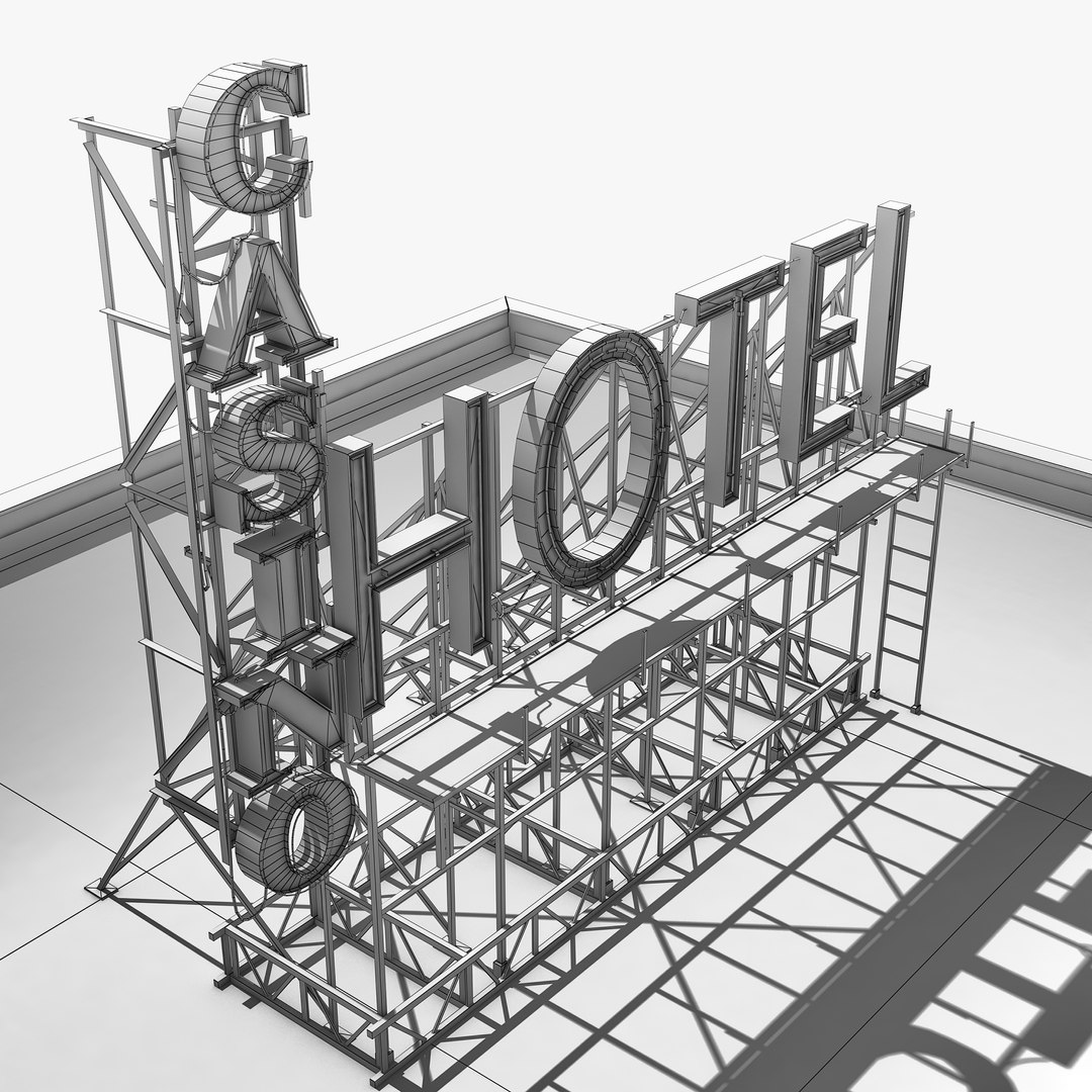 3D Model Rooftop Neon Signs - TurboSquid 1523212
