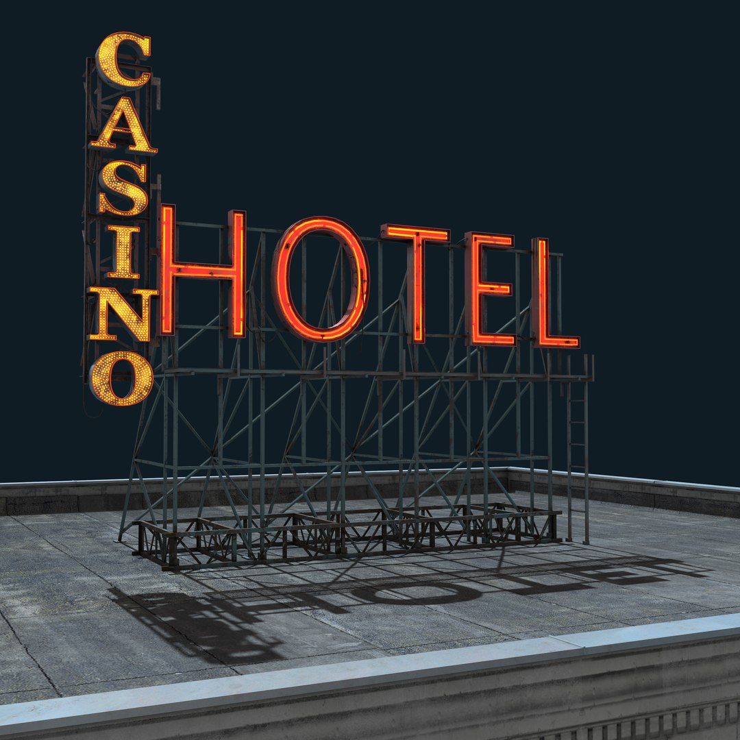 3D Model Rooftop Neon Signs - TurboSquid 1523212