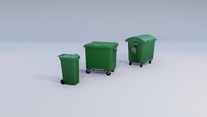 plastic trash bin 3d model