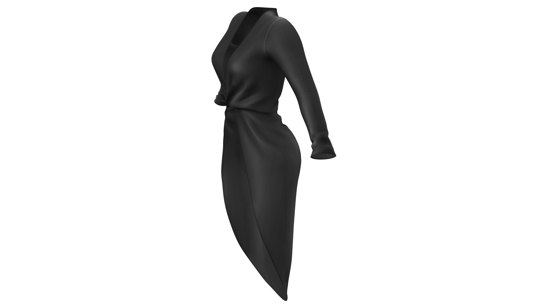 3D Twist Long Drop Blouse Top Model - TurboSquid 1983262