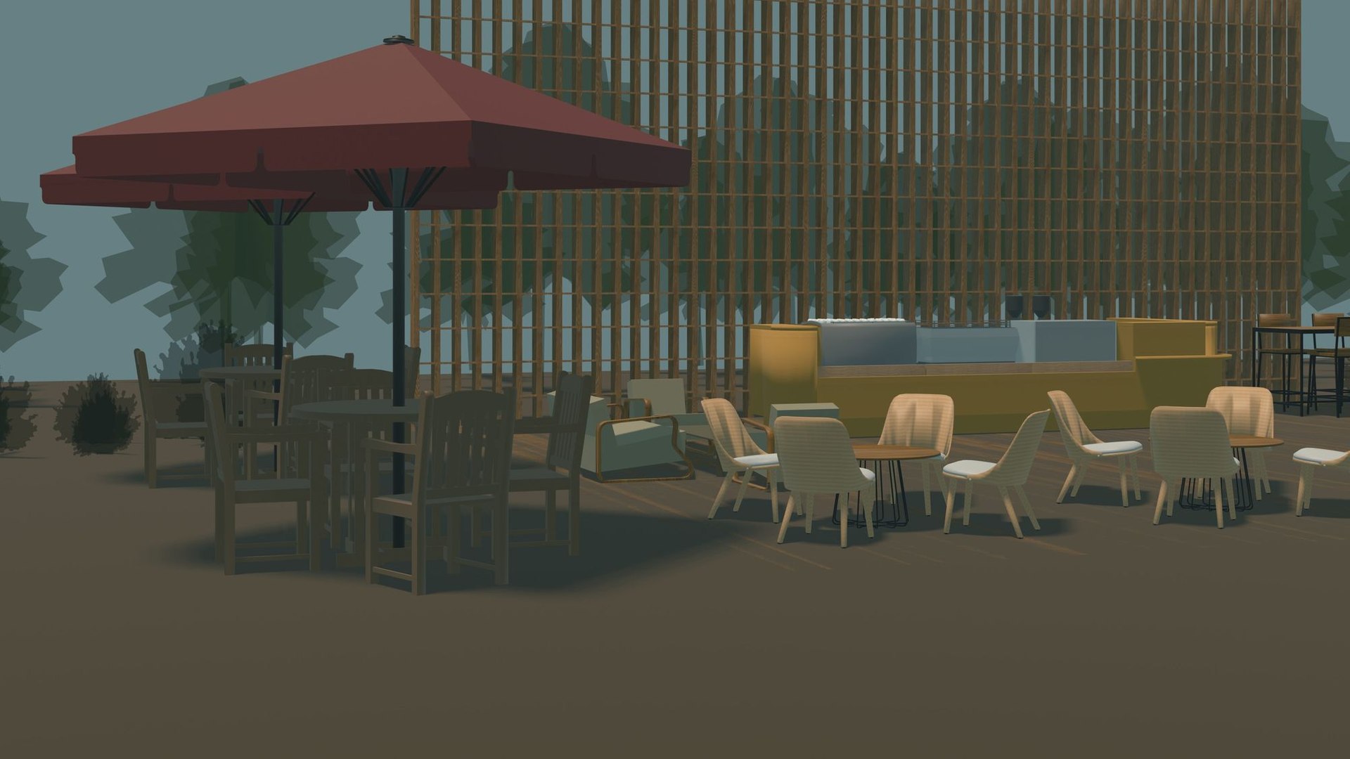 Cafe 3D Model - TurboSquid 2055400