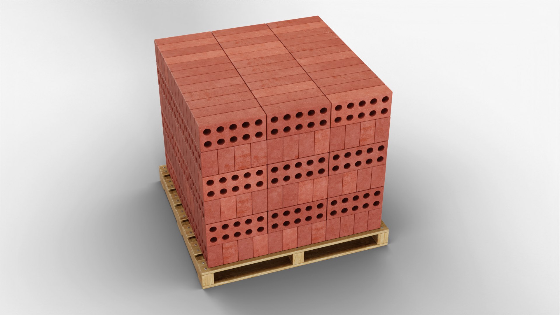 Wooden Pallet With Red Bricks 2 Model - TurboSquid 2080748