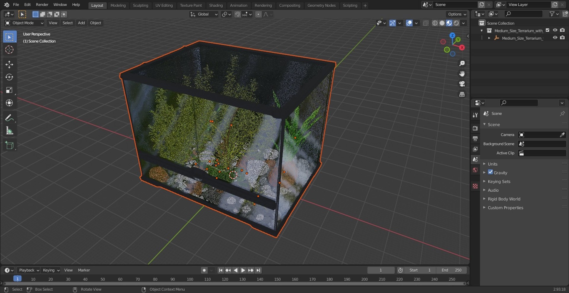 3D Medium Size Terrarium With Green Iguana Model - TurboSquid 2146052