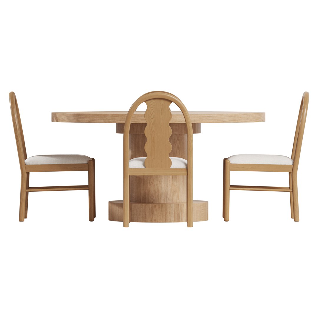 3D Karine Dining Table And Florent Dining Chair Model - TurboSquid 2331423