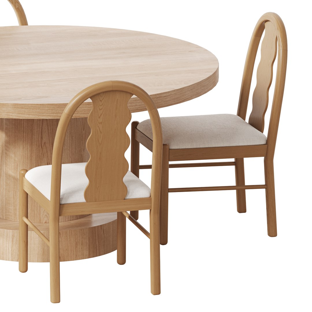 3D Karine Dining Table And Florent Dining Chair Model - TurboSquid 2331423