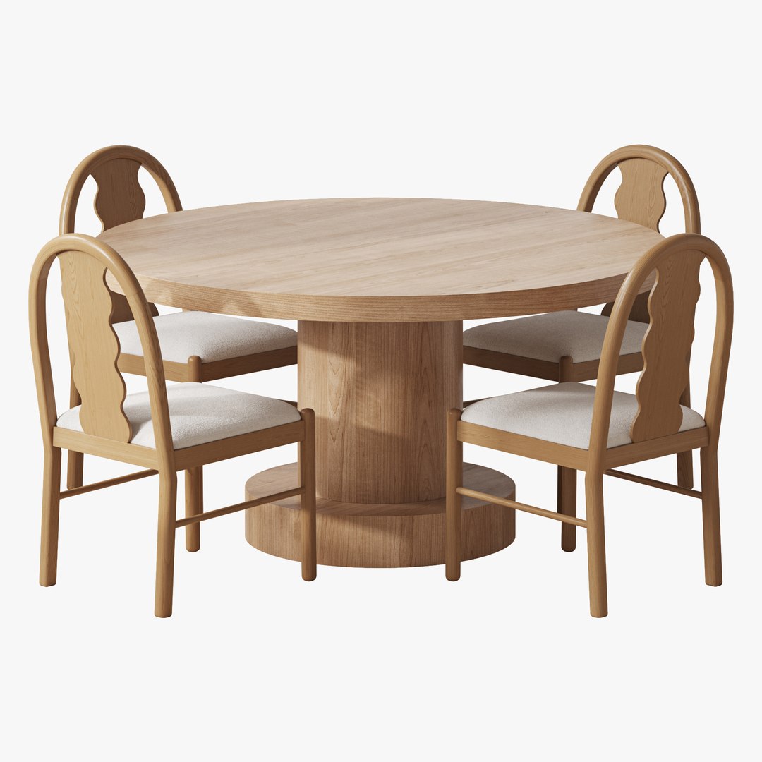 3D Karine Dining Table And Florent Dining Chair Model - TurboSquid 2331423