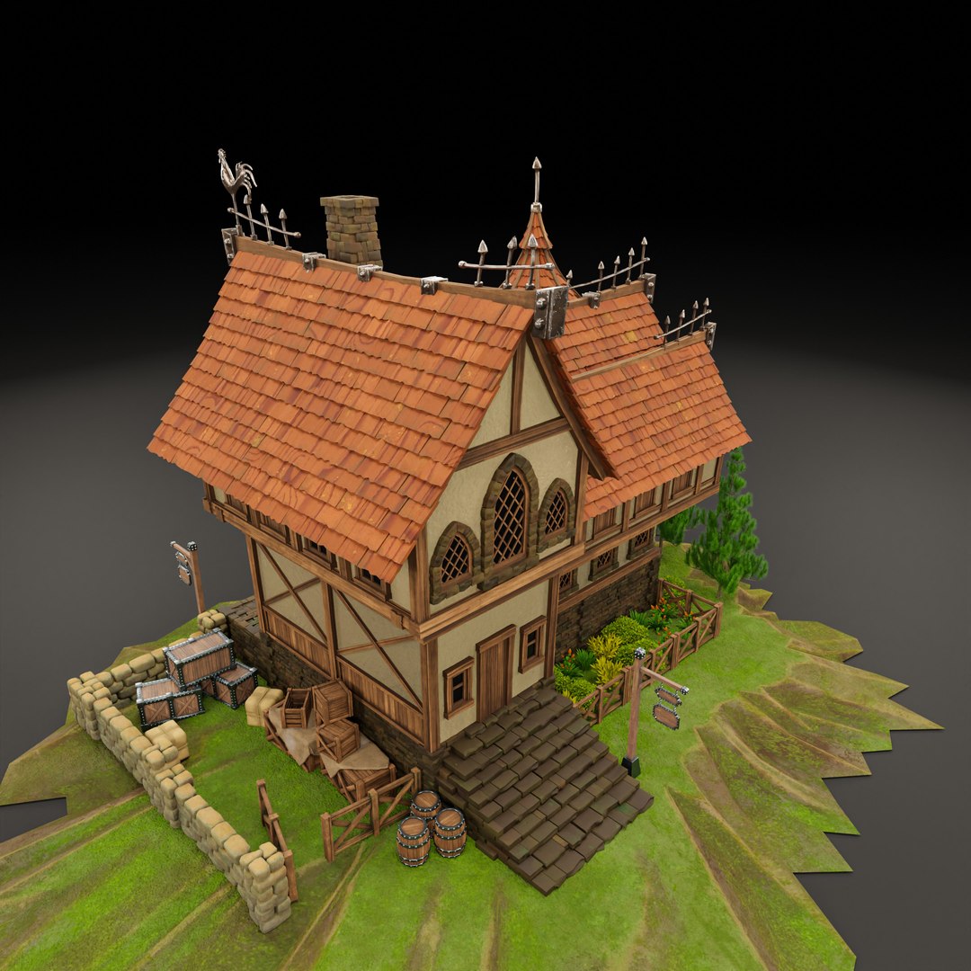 STYLIZED MEDIEVAL BUILDING 04 3D Model - TurboSquid 2145390