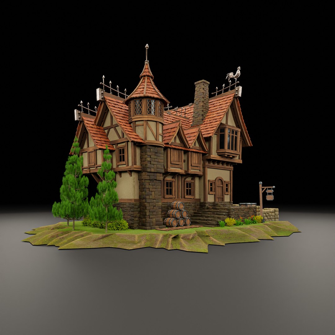 STYLIZED MEDIEVAL BUILDING 04 3D Model - TurboSquid 2145390