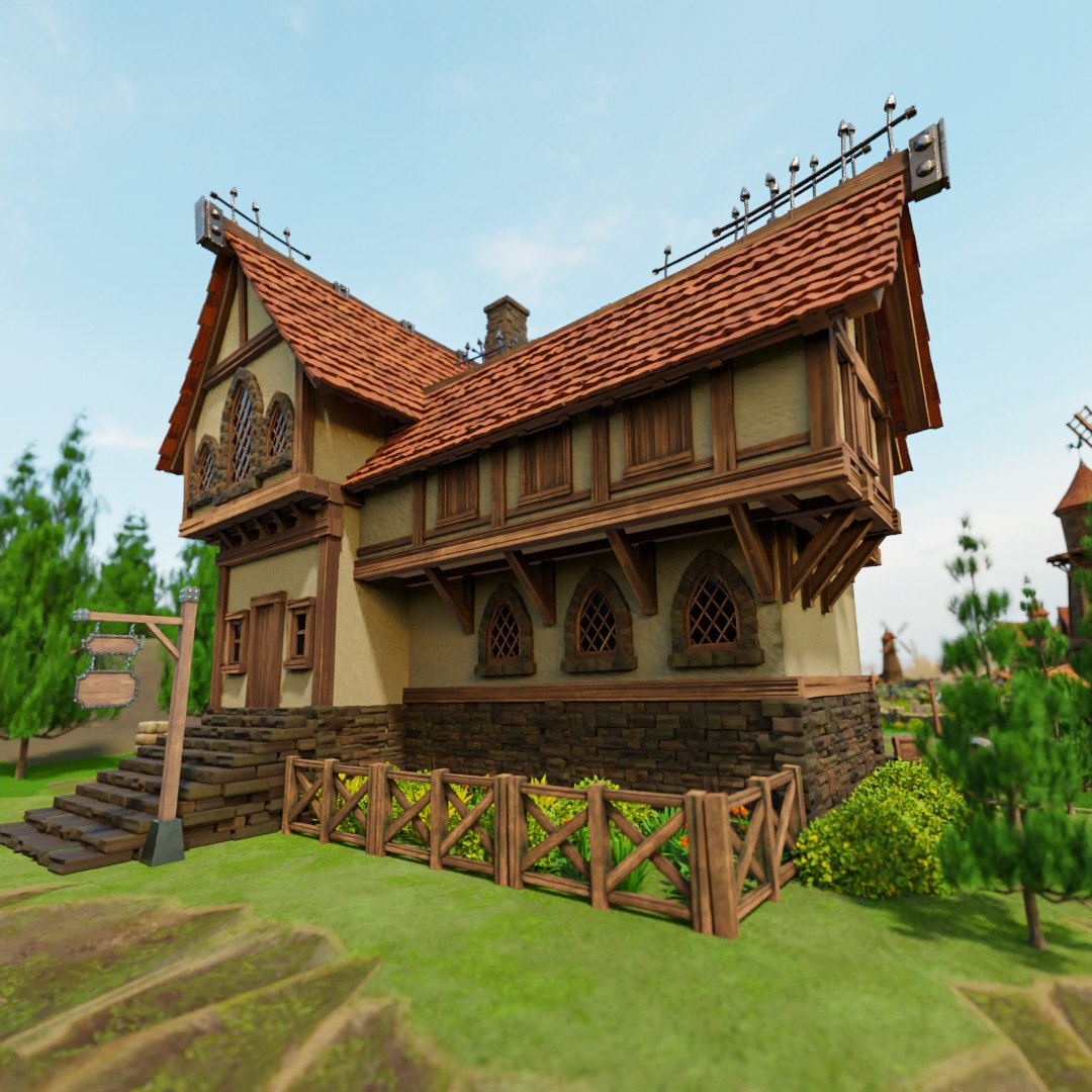 STYLIZED MEDIEVAL BUILDING 04 3D Model - TurboSquid 2145390