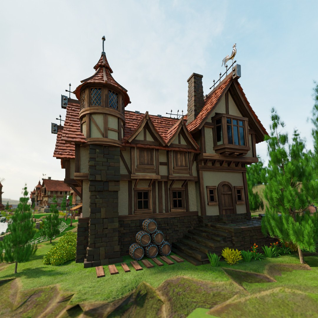 STYLIZED MEDIEVAL BUILDING 04 3D Model - TurboSquid 2145390