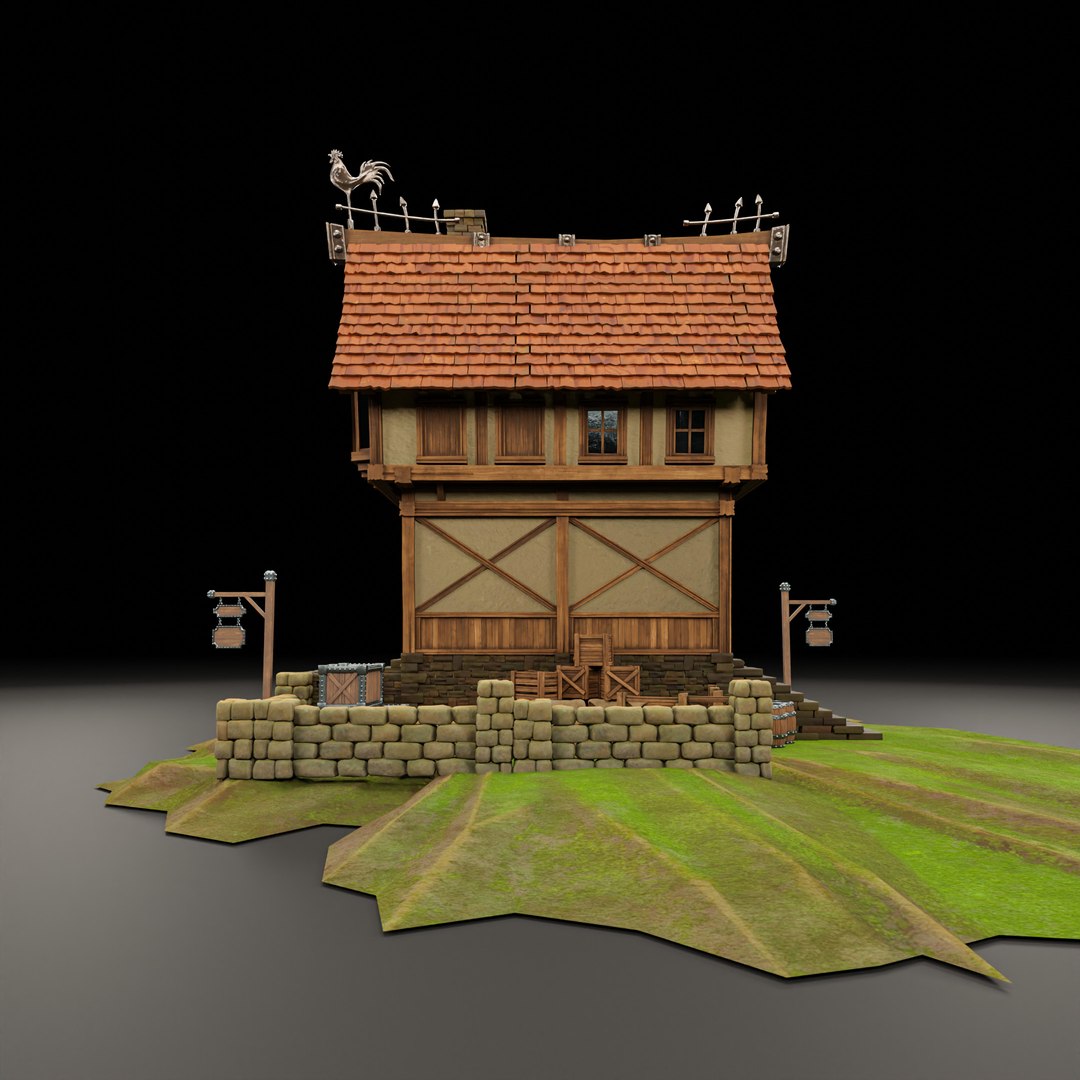 STYLIZED MEDIEVAL BUILDING 04 3D Model - TurboSquid 2145390
