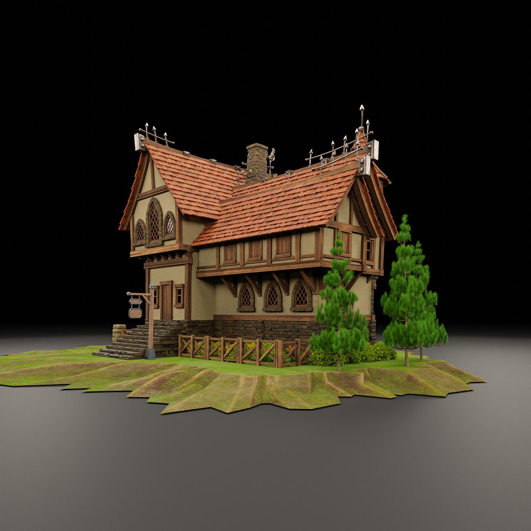 STYLIZED MEDIEVAL BUILDING 04 3D Model - TurboSquid 2145390