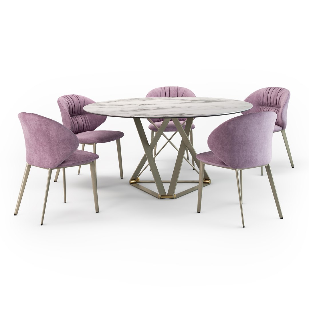 Bontempi Delta Round Table Drop Chair Model - TurboSquid 1734500