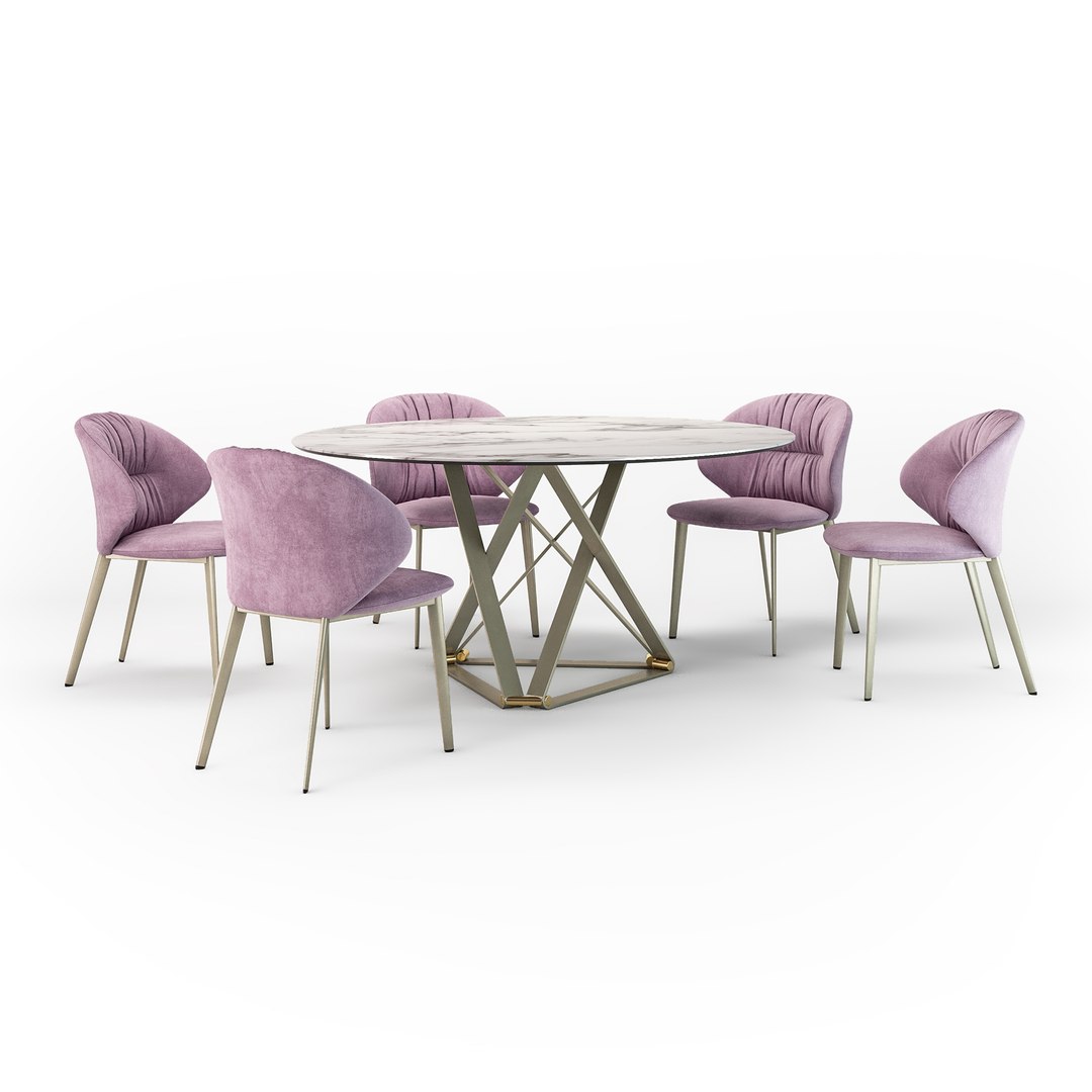 Bontempi Delta Round Table Drop Chair Model - TurboSquid 1734500