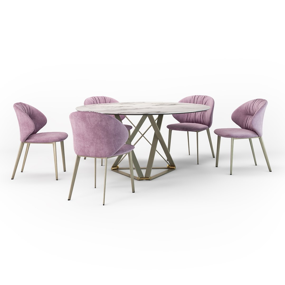 Bontempi Delta Round Table Drop Chair Model - TurboSquid 1734500
