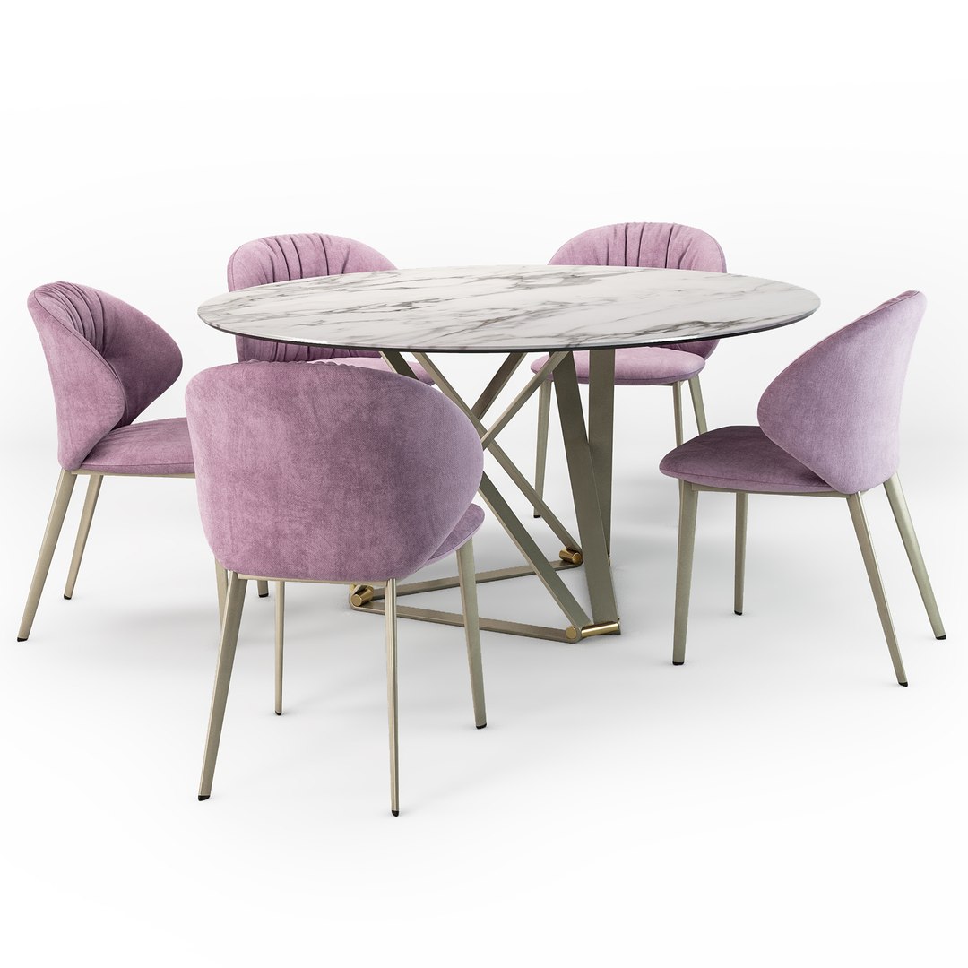 Bontempi Delta Round Table Drop Chair Model - TurboSquid 1734500