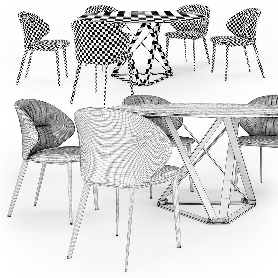 Bontempi Delta Round Table Drop Chair Model - TurboSquid 1734500