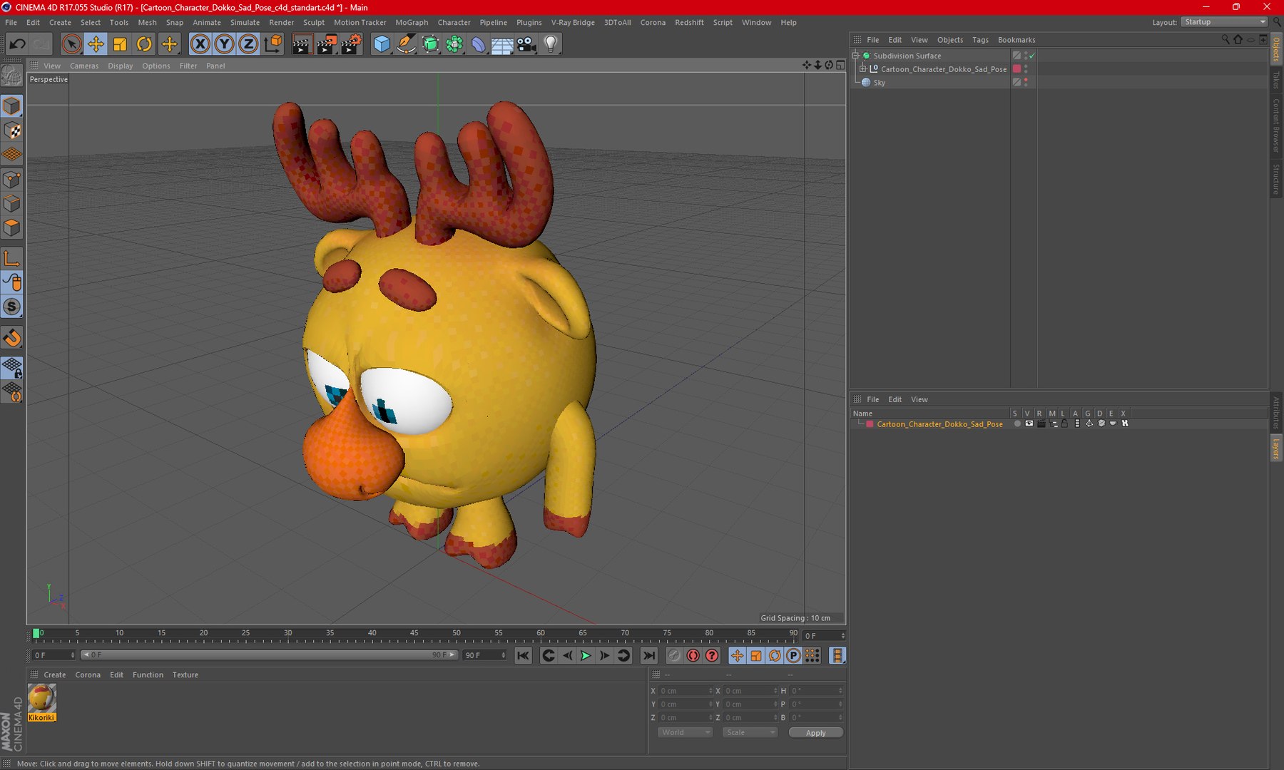 Cartoon Character Dokko Sad Pose Model - TurboSquid 2121365