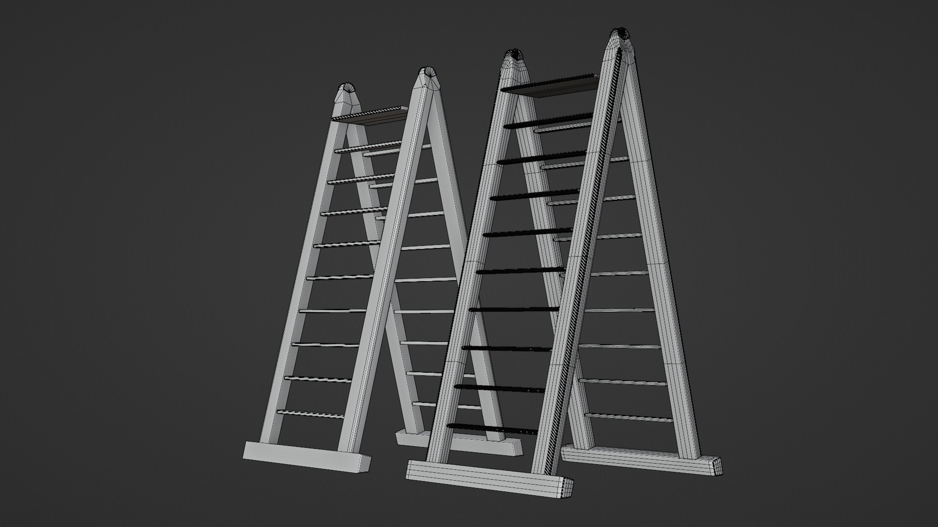3D Metal Ladder - Low and High poly model - TurboSquid 1833472