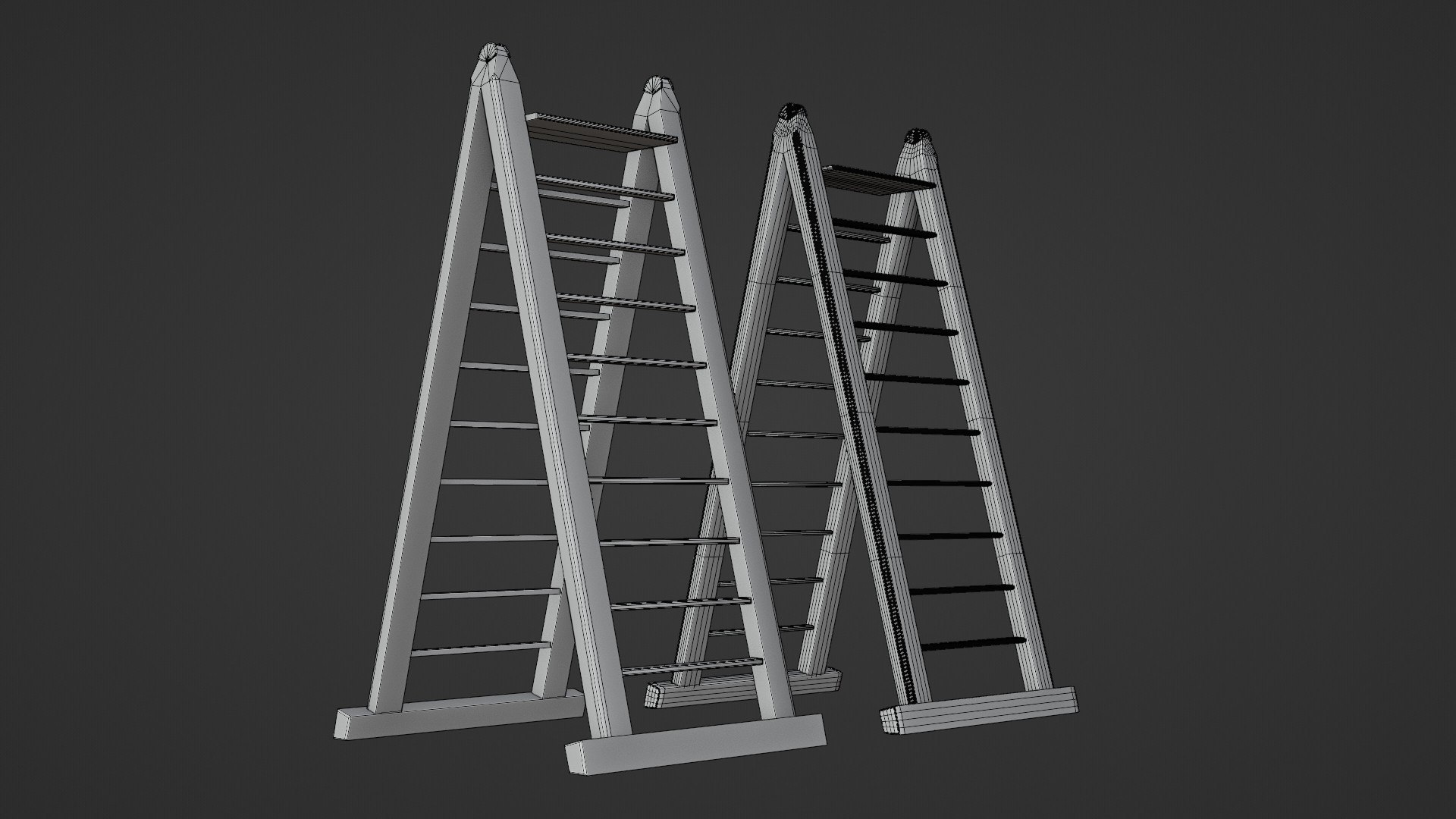 3D Metal Ladder - Low and High poly model - TurboSquid 1833472