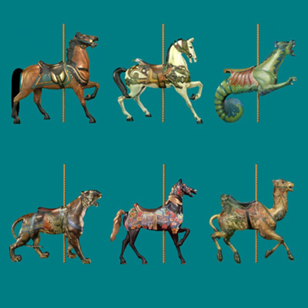 Carousel Camel Horse 3d Model