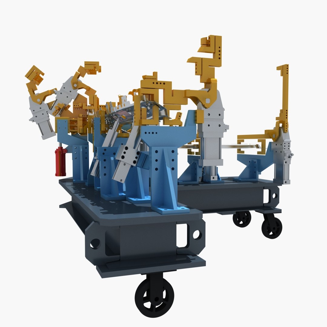 Industrial Equipment 47 - Car Side Panel B-Pillar Welding Fixture 3D ...