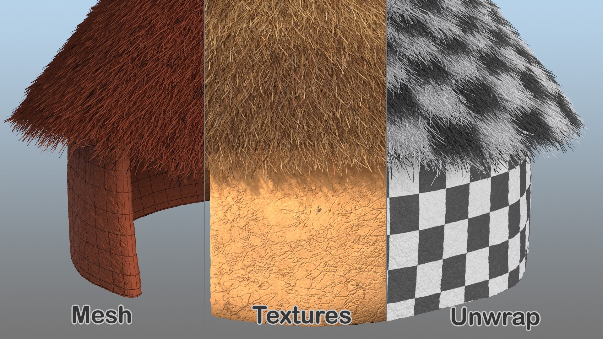 Traditional African Mud Hut Fur Model - TurboSquid 1784452
