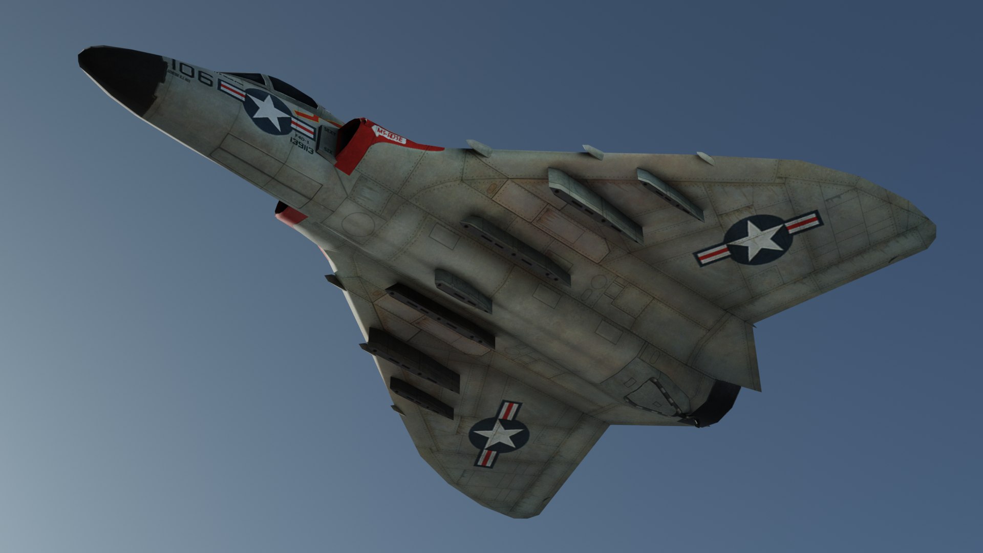 Douglas F4D Skyray jet fighter Hand painted game model model ...