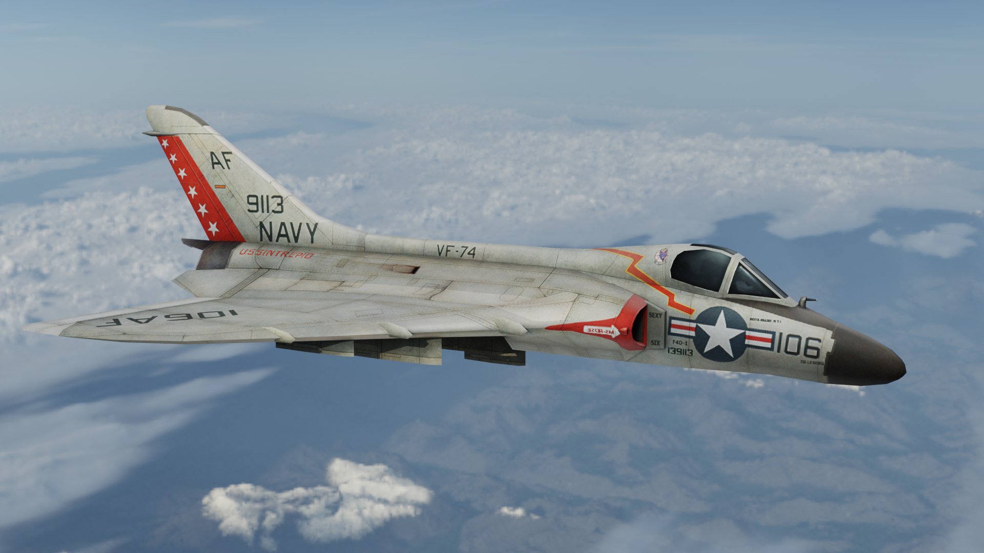 Douglas F4D Skyray Jet Fighter Hand Painted Game Model Model ...