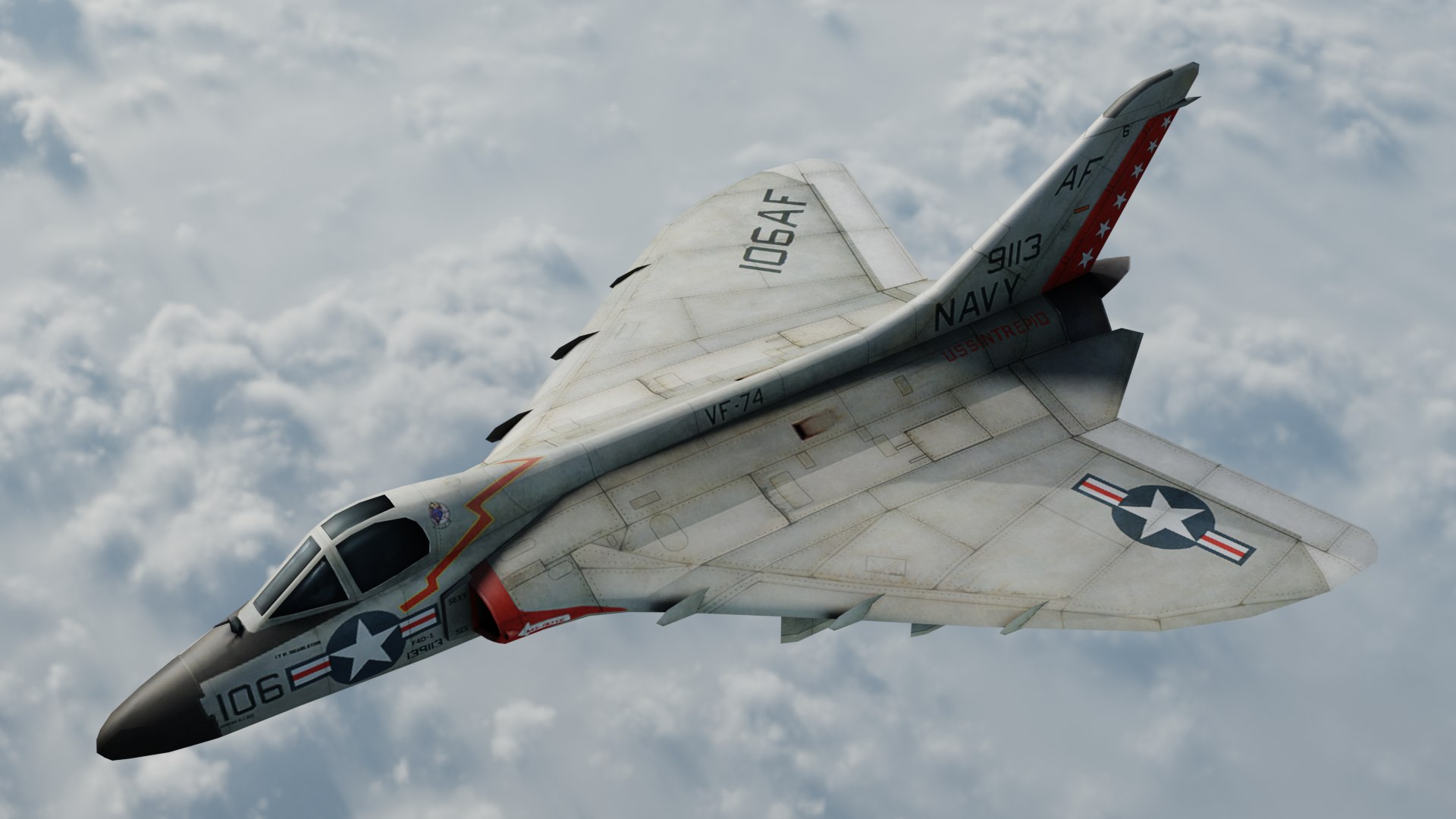 Douglas F4D Skyray Jet Fighter Hand Painted Game Model Model ...