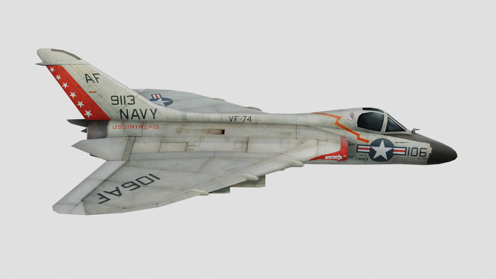 Douglas F4D Skyray Jet Fighter Hand Painted Game Model Model ...