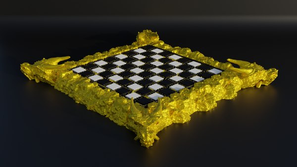 modelo 3d Dragon Figure Chess Board - Dragon Pattern 3D Chess Board Stl ...