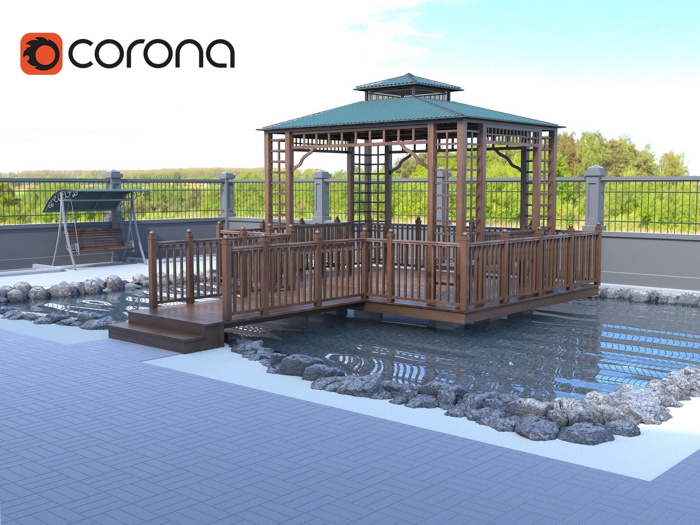 3D Garden Alcove - TurboSquid 1205861