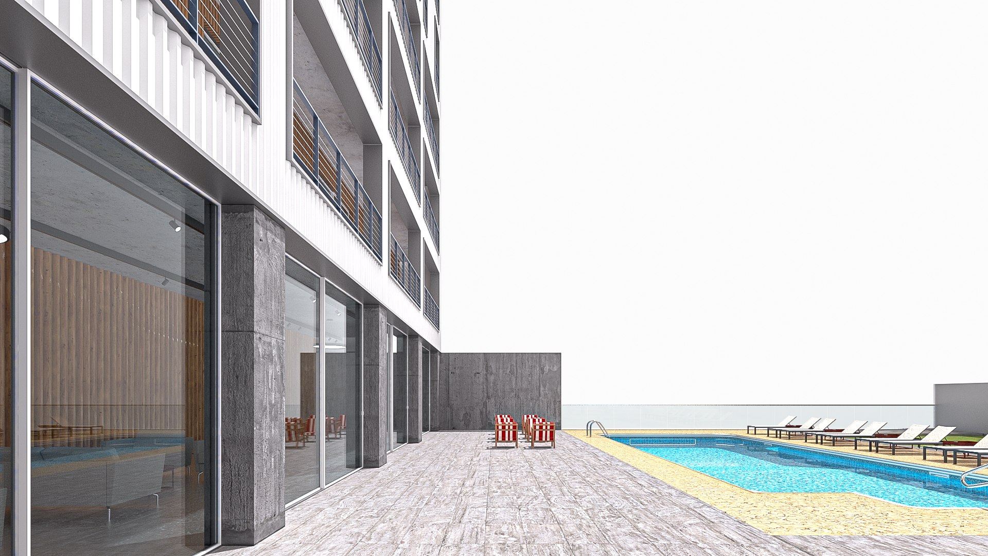 Hotel And Pool 3D - TurboSquid 2127578