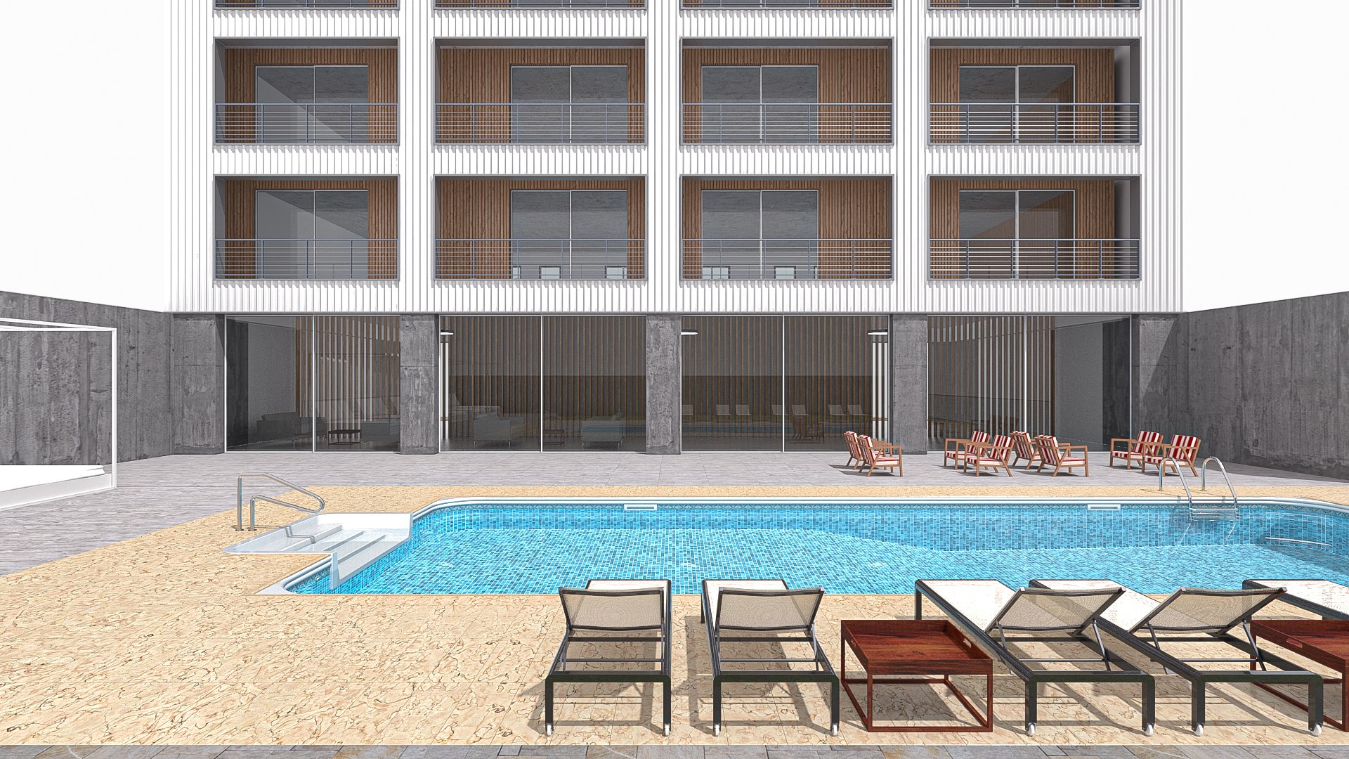 Hotel And Pool 3D - TurboSquid 2127578