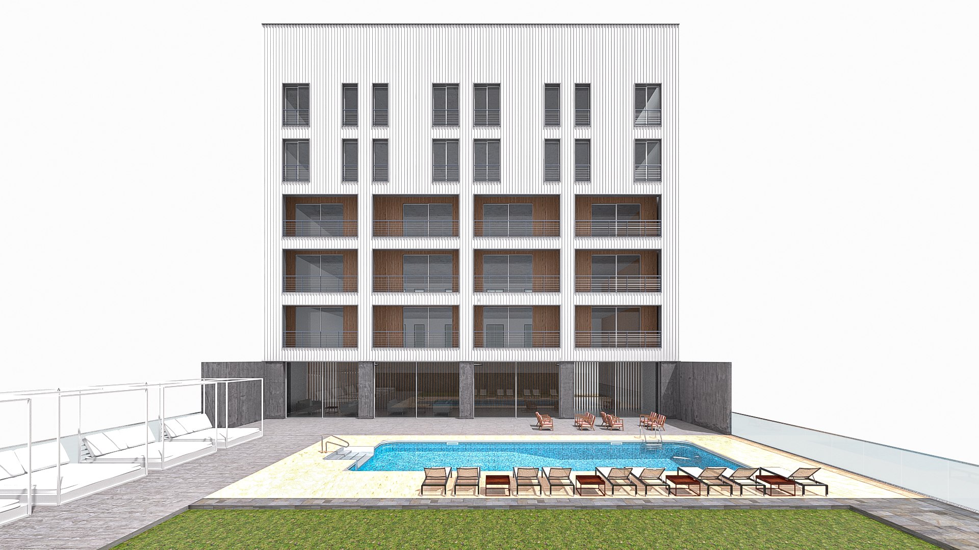 Hotel And Pool 3D - TurboSquid 2127578