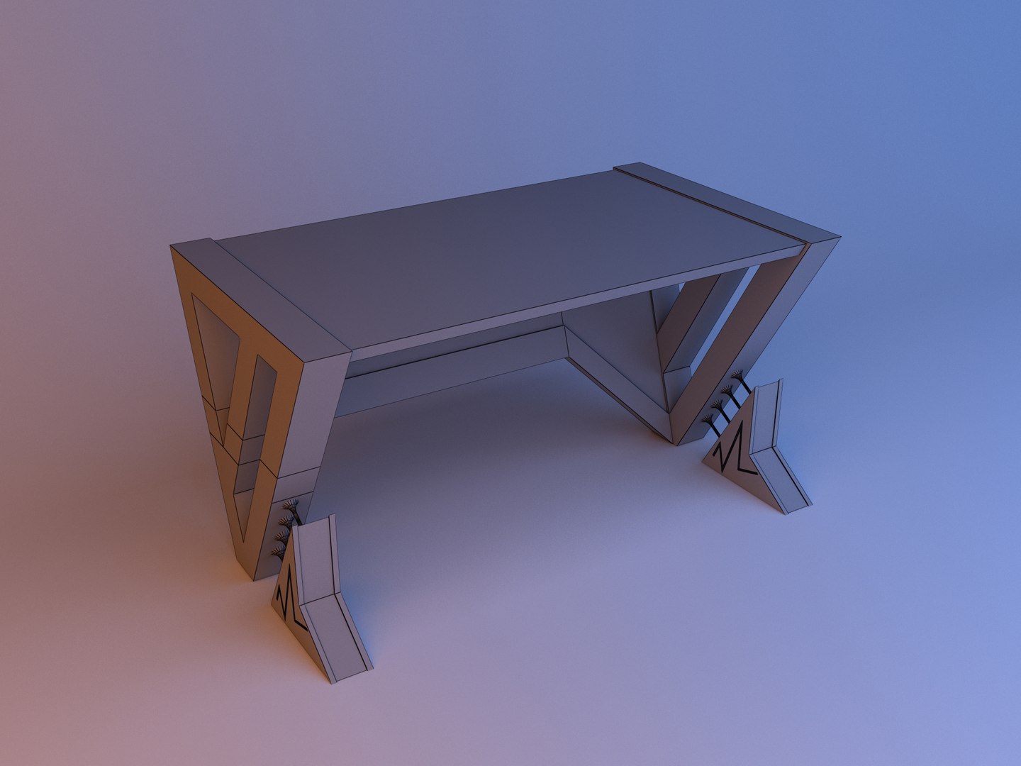 3D Modern Future Scifi Desk-table - TurboSquid 1785417
