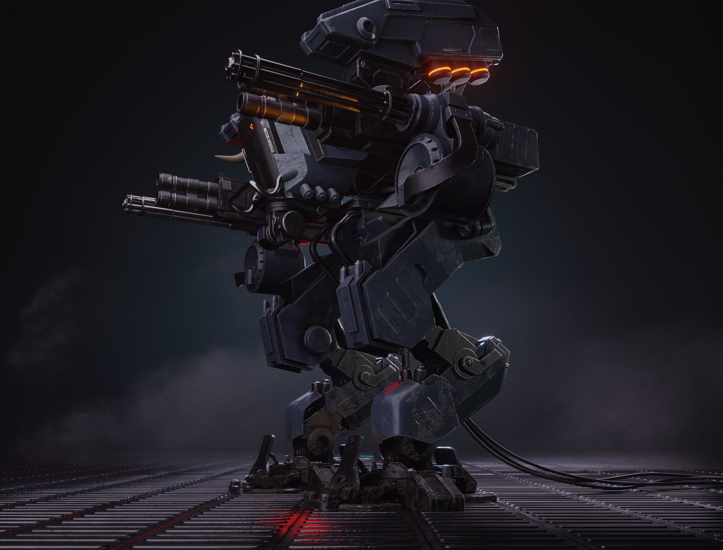 Stylized Combat Robot PBR LowPoly Game-ready VR AR Low-poly 3d Model 3D ...