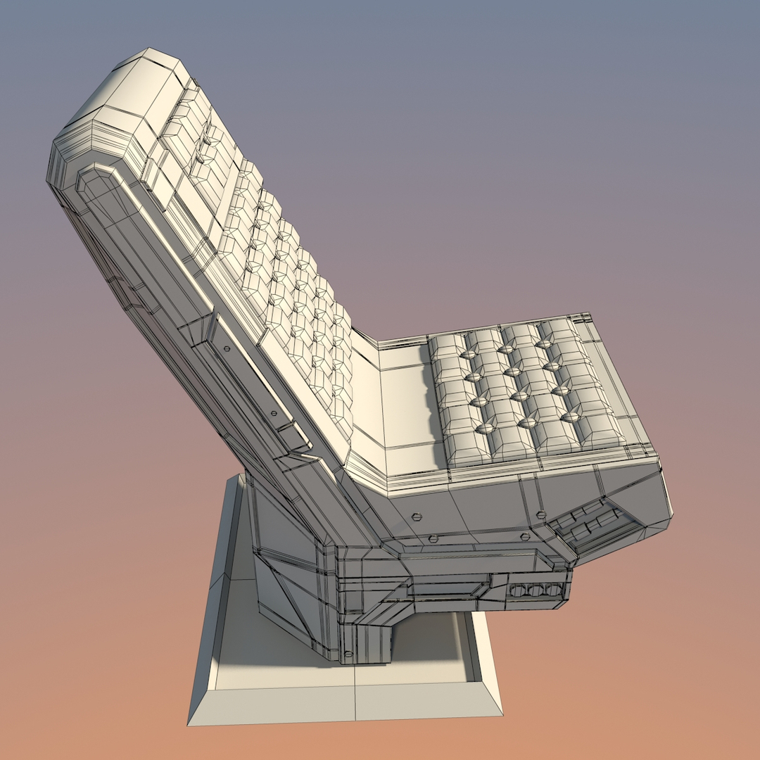 futuristic sci-fi spaceship chair max