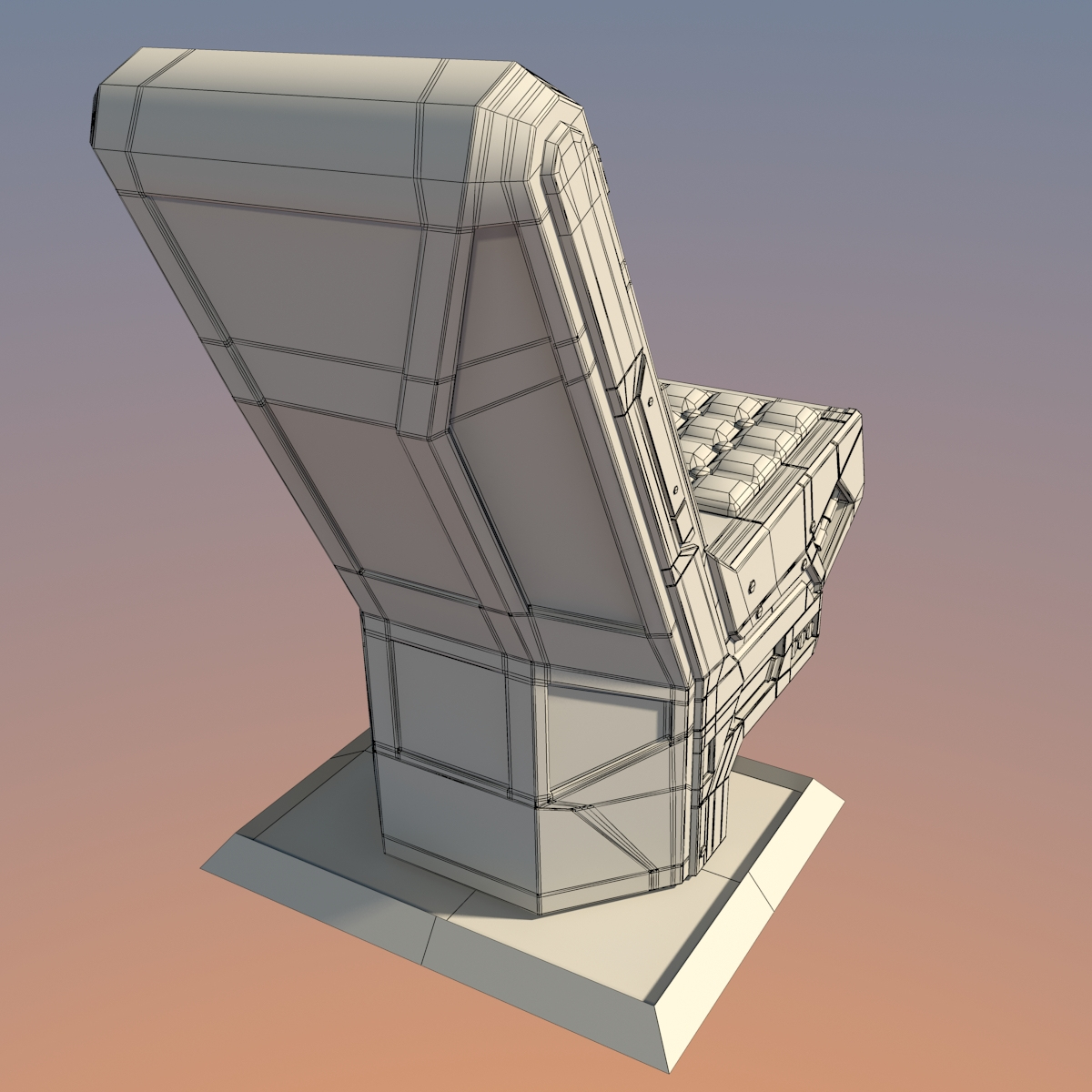 futuristic sci-fi spaceship chair max