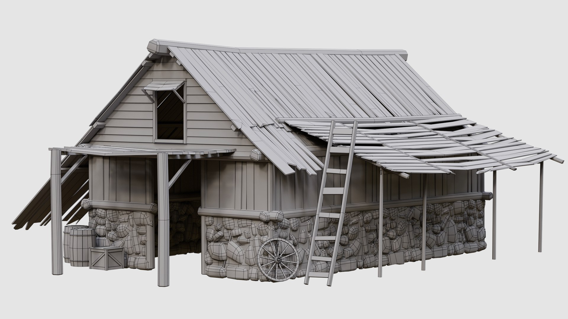 3D Wooden Fisher Cabin Collection - TurboSquid 2318082