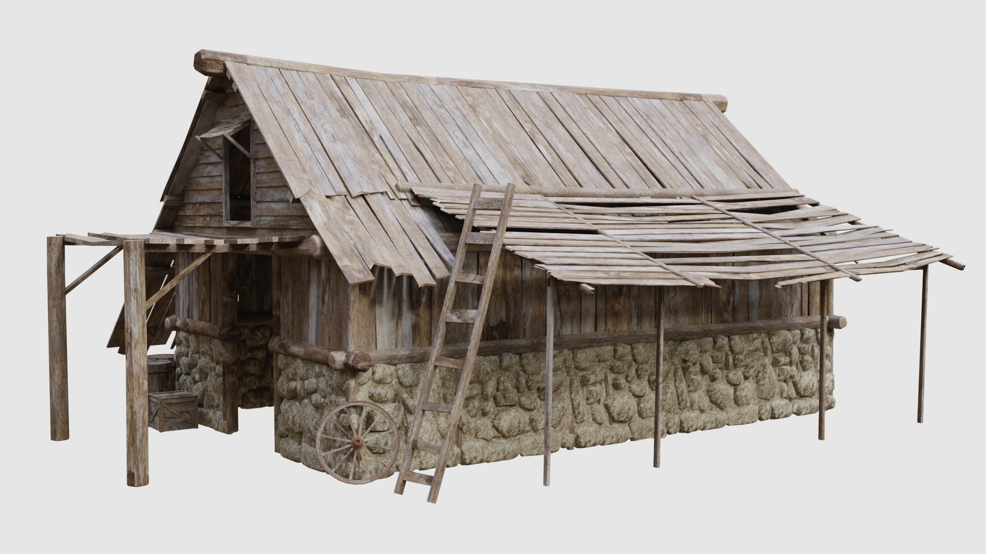 3D Wooden Fisher Cabin Collection - TurboSquid 2318082