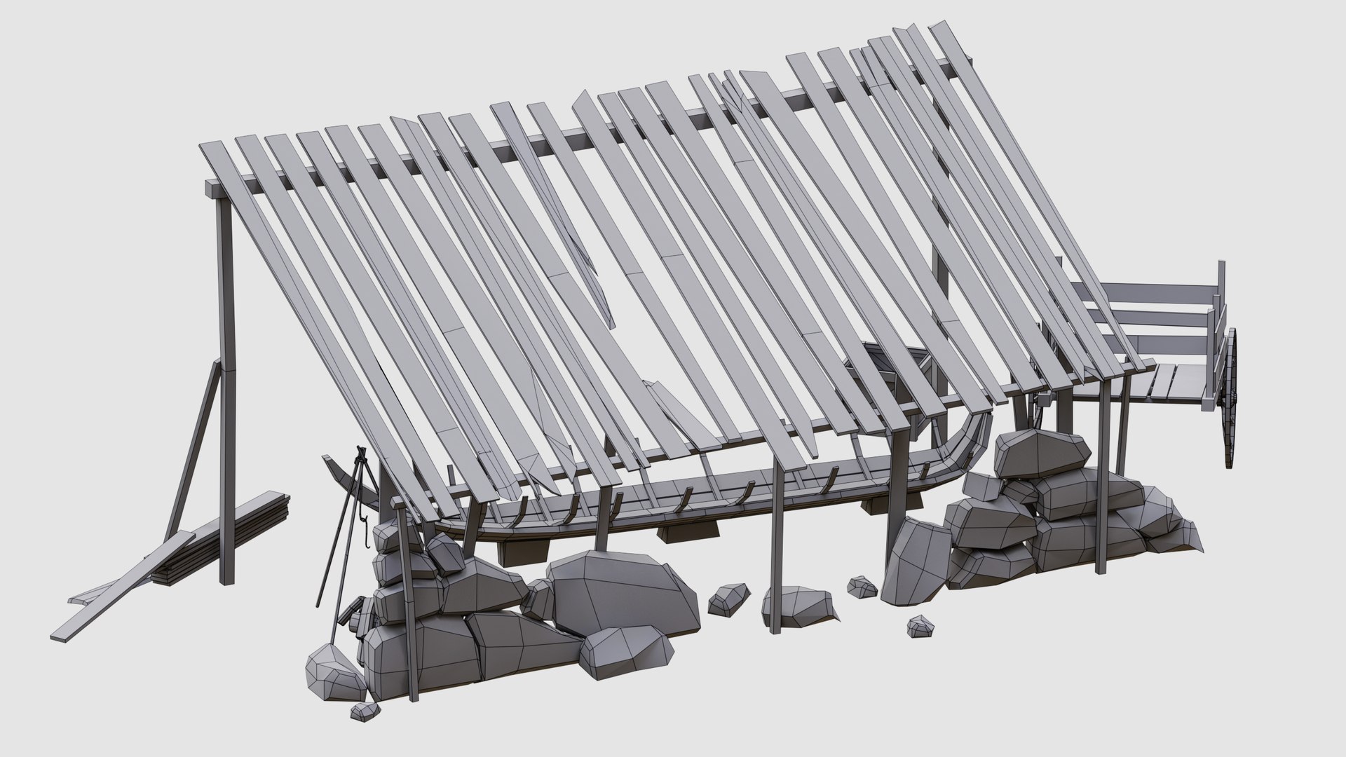 3D Wooden Fisher Cabin Collection - TurboSquid 2318082