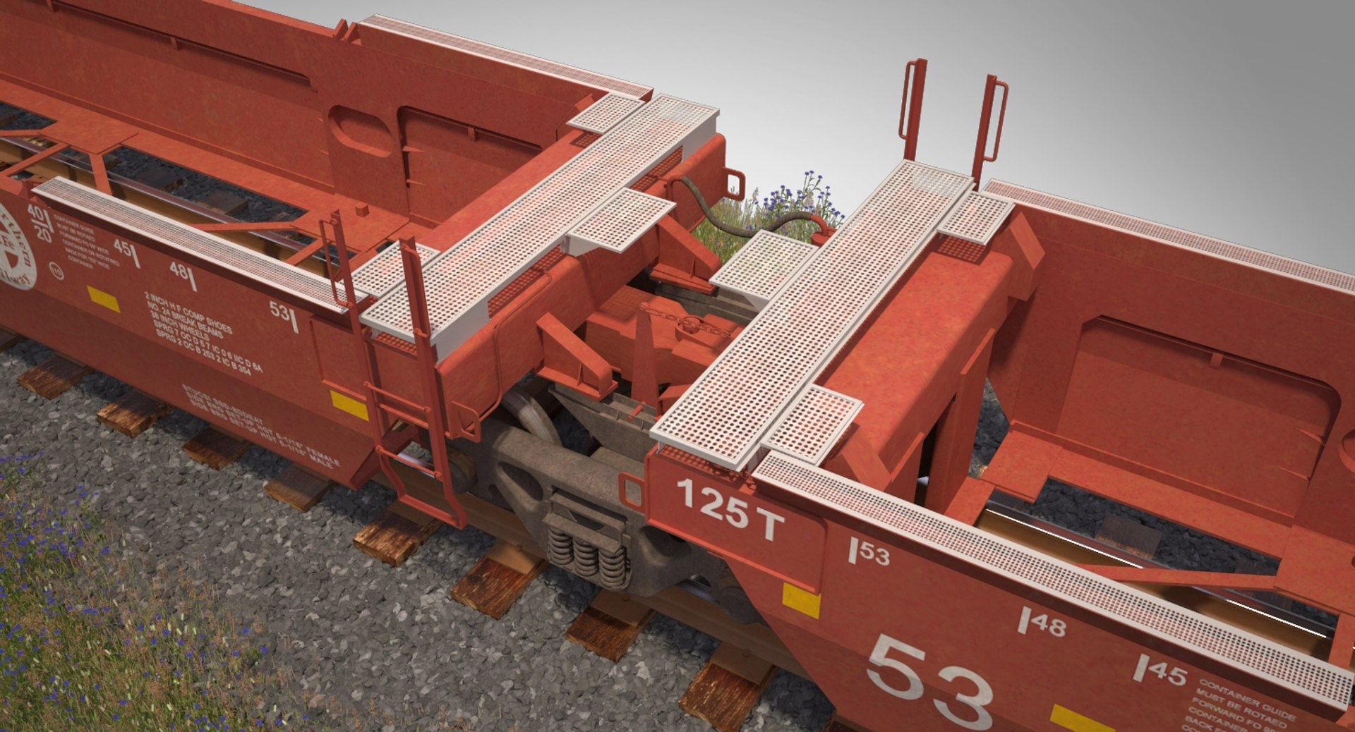 3d Double Stack S635 Containers