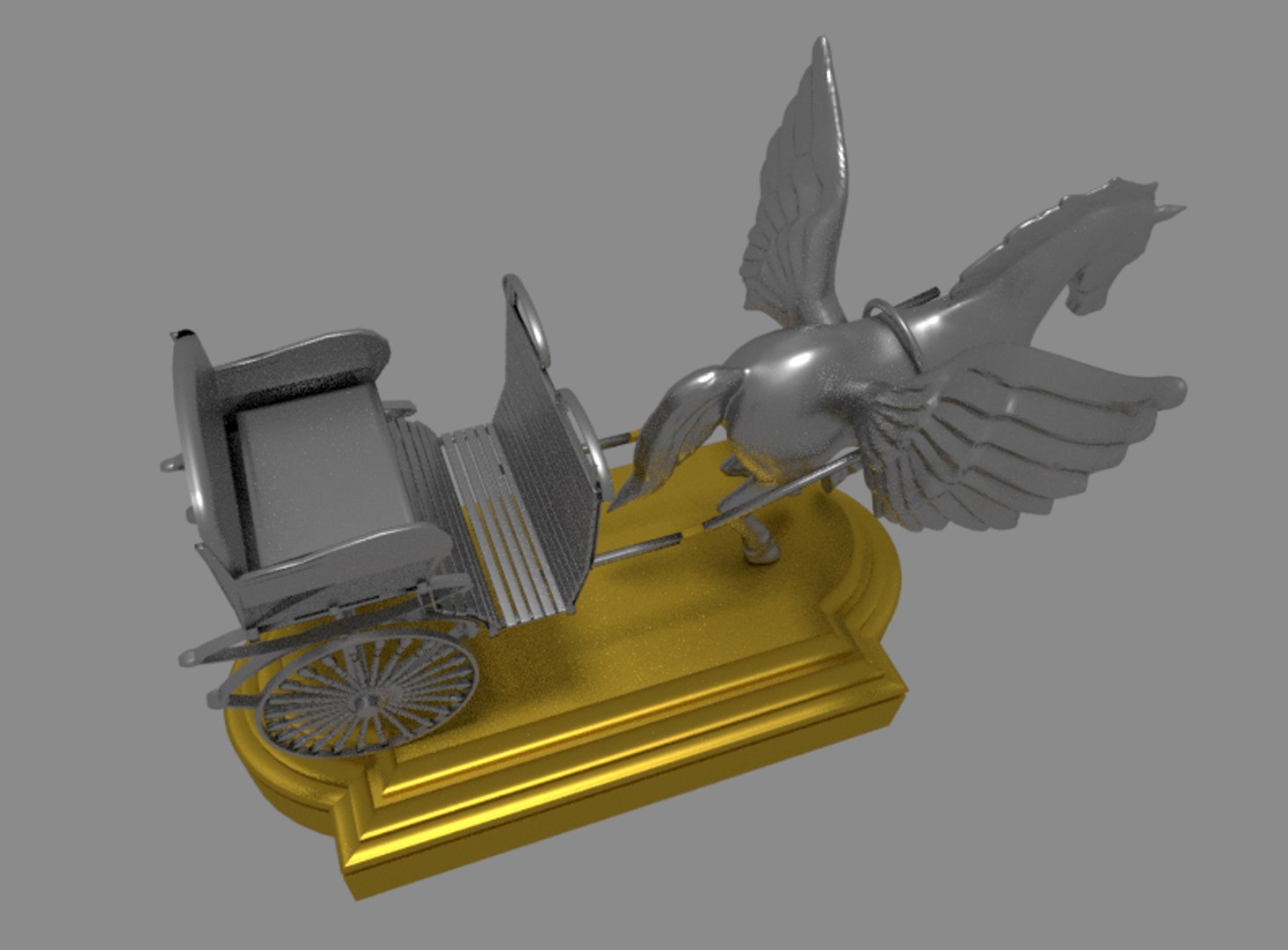 Statue Carriage Silver 3D Model - TurboSquid 1679118