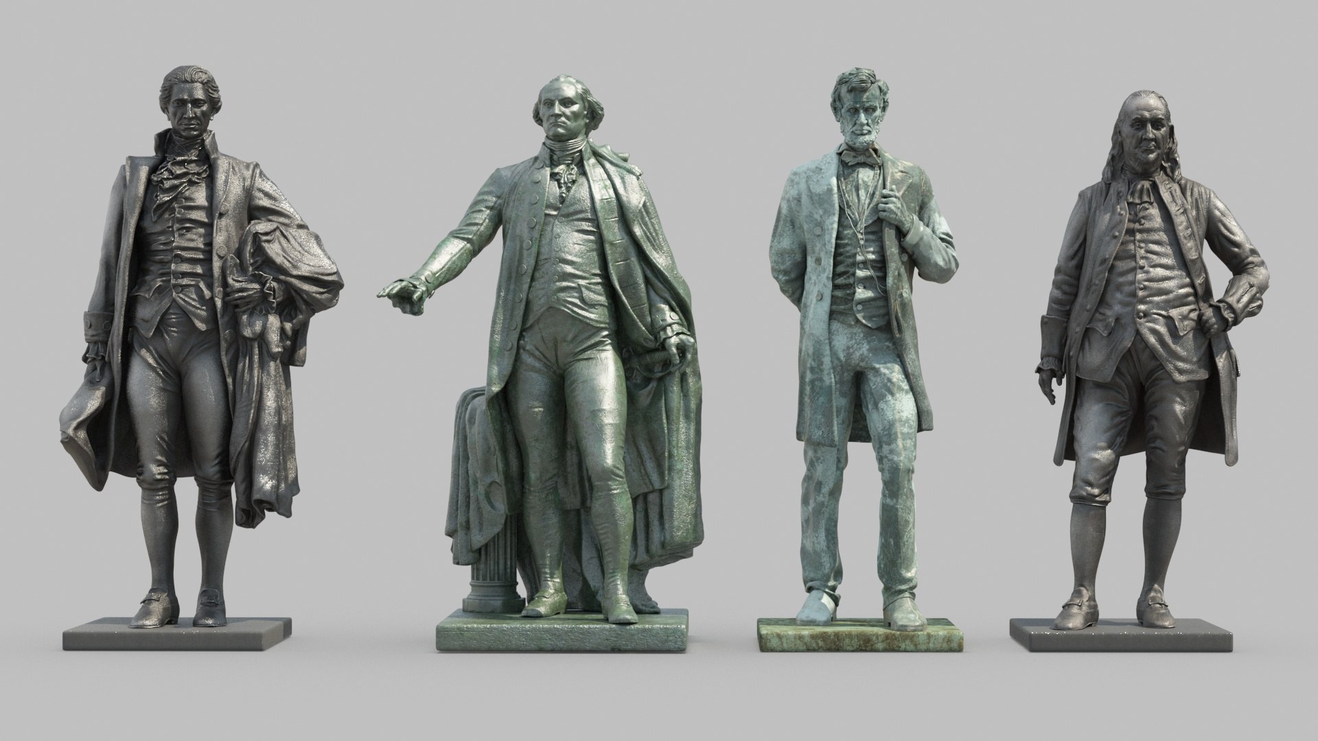 3D Model Fathers Statues - TurboSquid 1635478