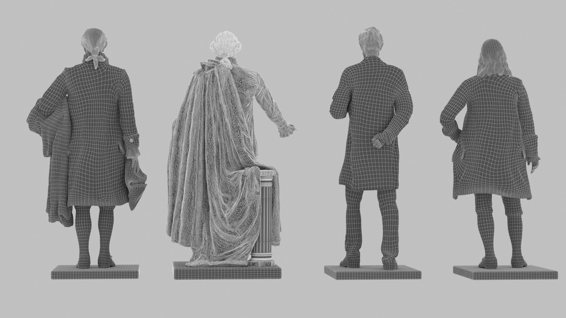 3D Model Fathers Statues - TurboSquid 1635478