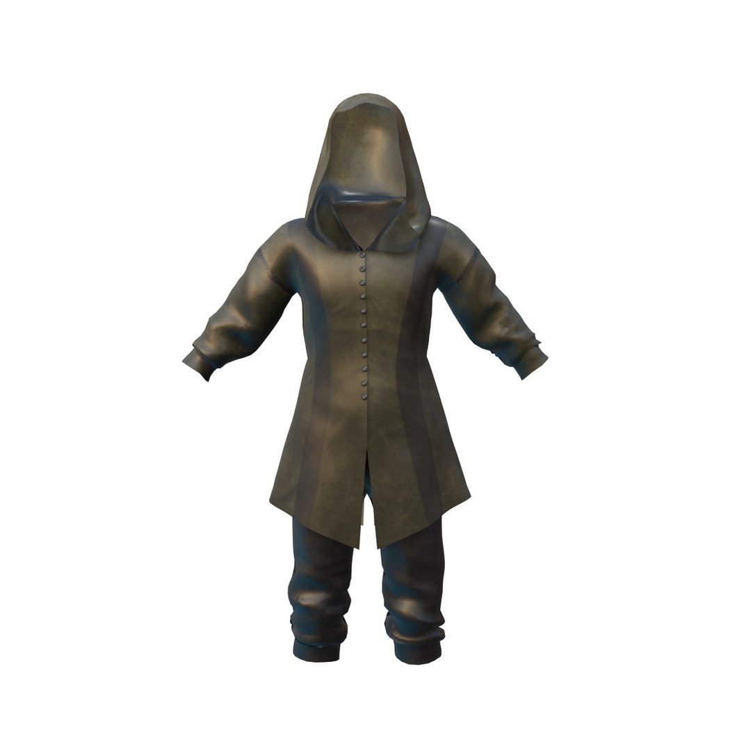 Mens Medieval Hooded Ranger Outfit 3D Model Low Poly Model - TurboSquid ...
